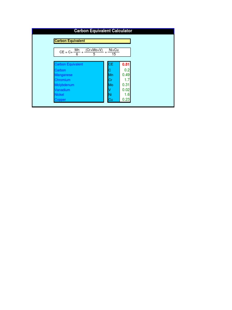 AS1554 Carbon Equivalent Calculator | PDF