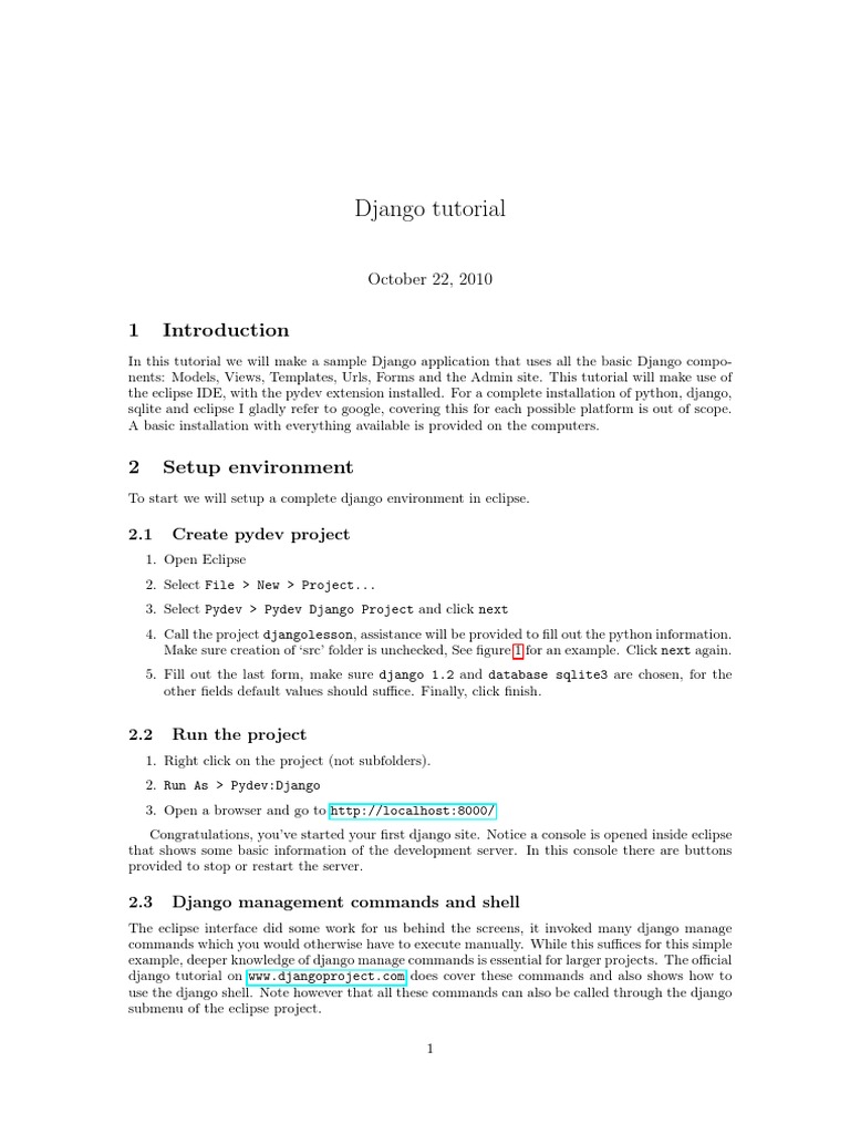 Django Tutorial PDF | PDF | Class (Computer Programming) | Html Element