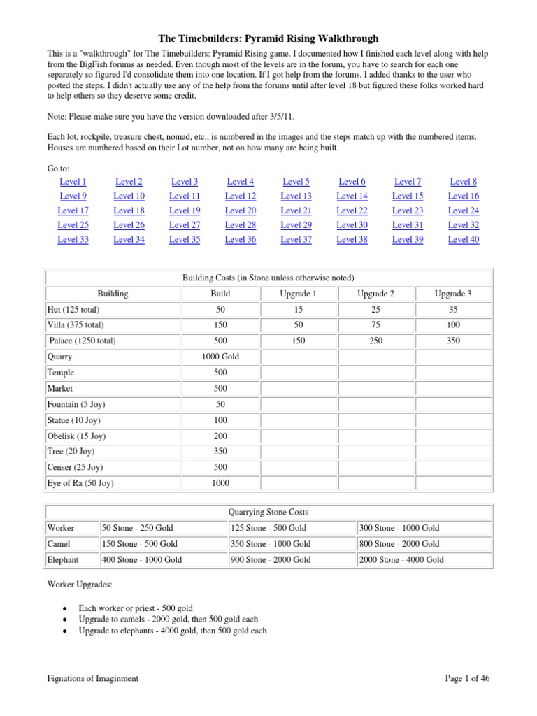 Time Builders Pyramid Rising Walk Through | PDF