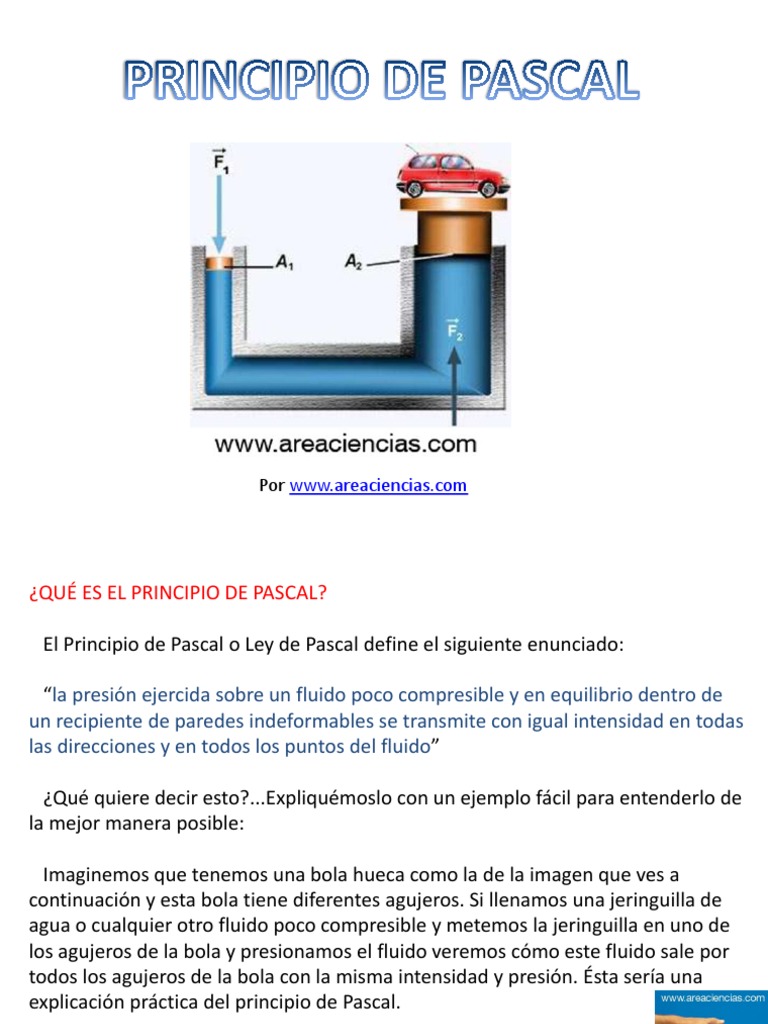 Principio de Pascal | PDF | Ingeniería mecánica | Gases