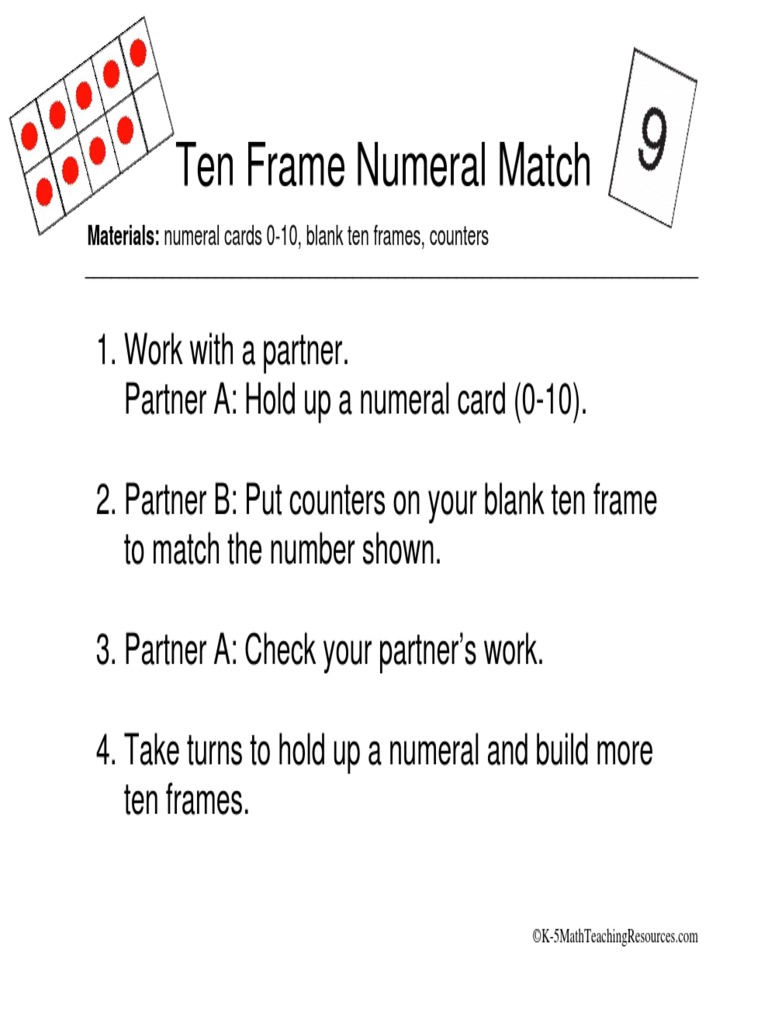 Ten Frame Match | PDF | Business | Finance & Money Management