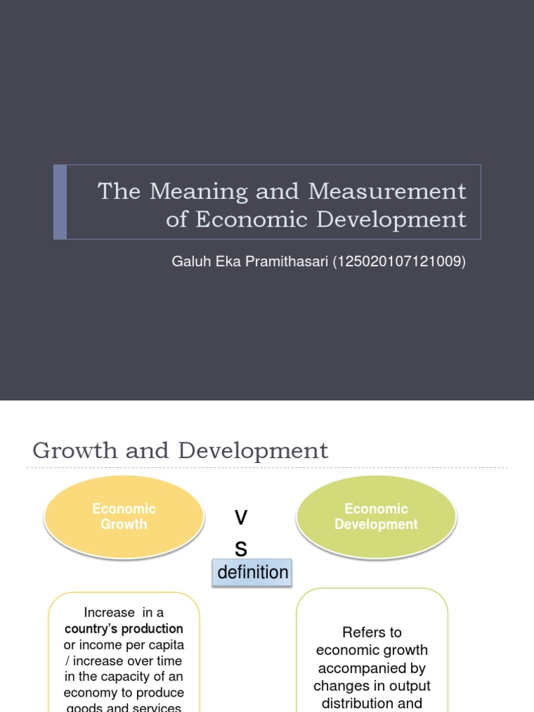 The Meaning and Measurement of Economic Development | PDF | Purchasing ...
