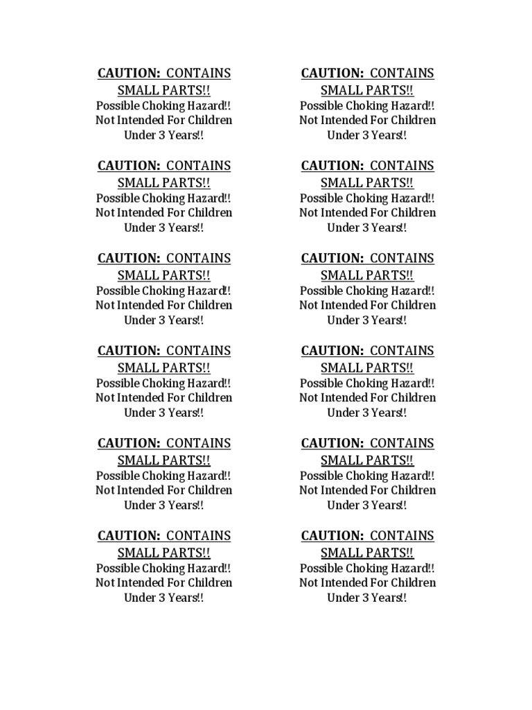 Choking Hazard Warning for Barbie Dolls | PDF