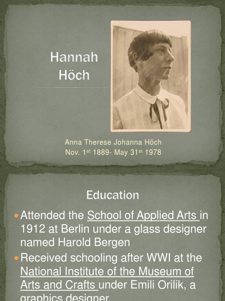 Anna Therese Johanna Höch Nov. 1 1889-May 31 1978: ST ST | PDF | Arts ...