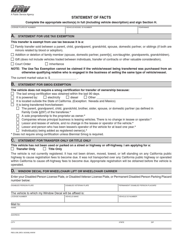 DMV Statement of FAct | PDF | Lease | Vehicle Registration Plate