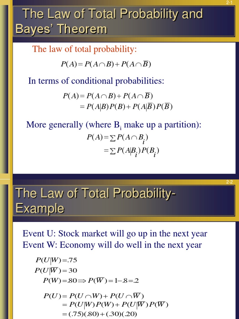 The Law of Total Probability and Bayes' Theorem | PDF | Probability ...