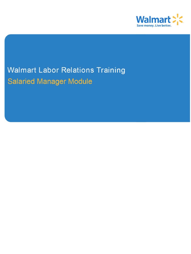 Walmart Manager Training Manual | PDF | Language Arts & Discipline