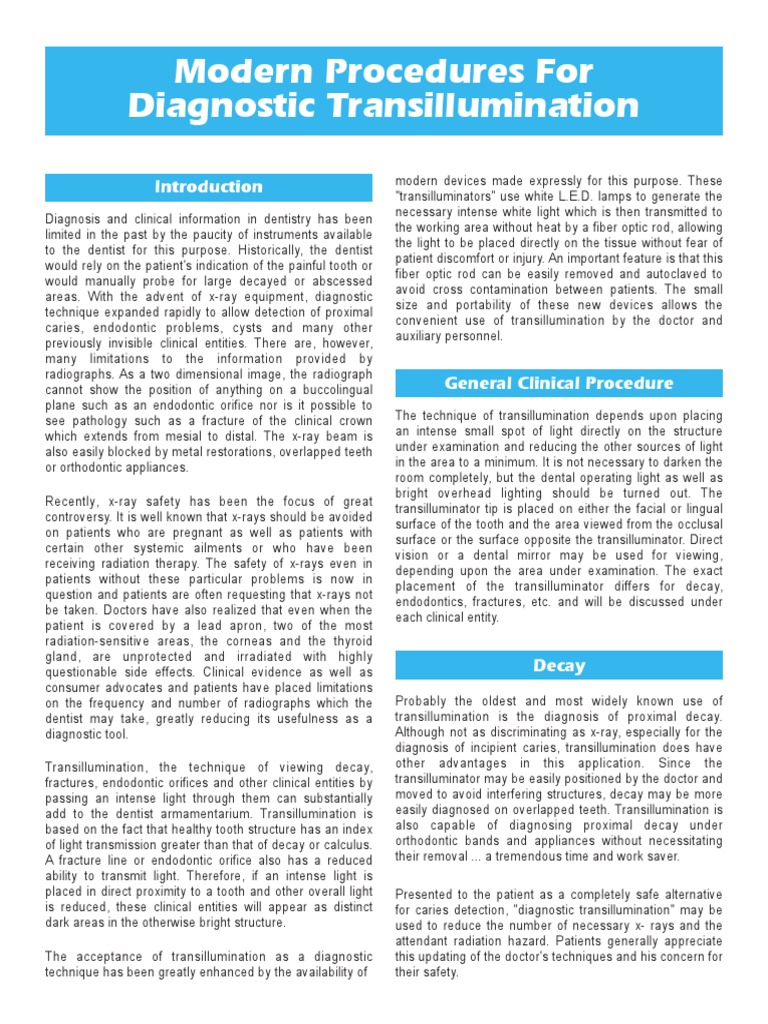 Trans Illumination | PDF | Dentistry | Mouth