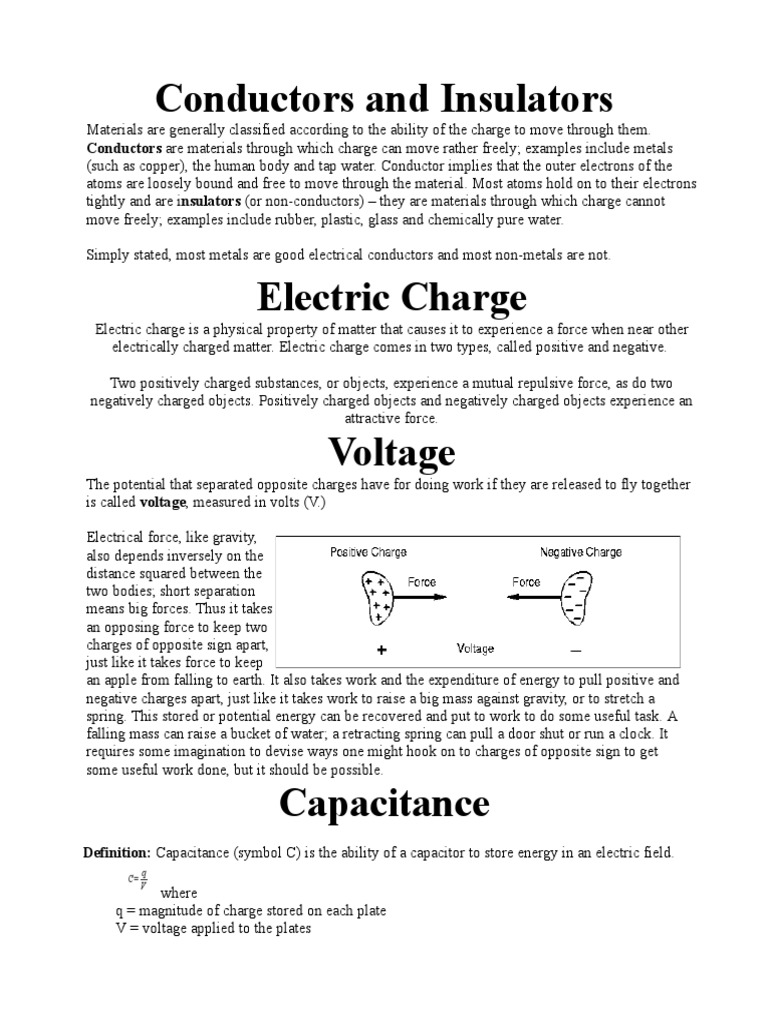 Conductors and Insulators | PDF | Capacitor | Electric Charge