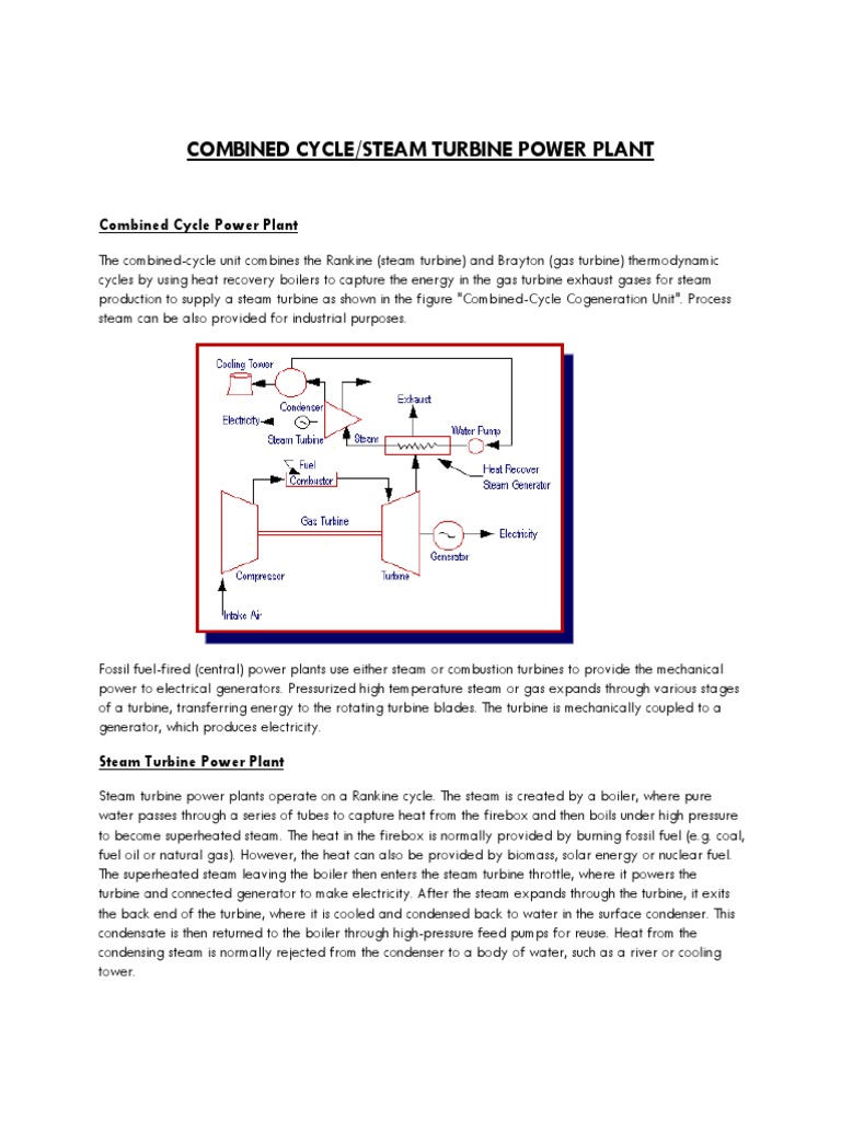 Combined Cycle Power Plant - Summary Study | PDF | Steam | Gas Turbine
