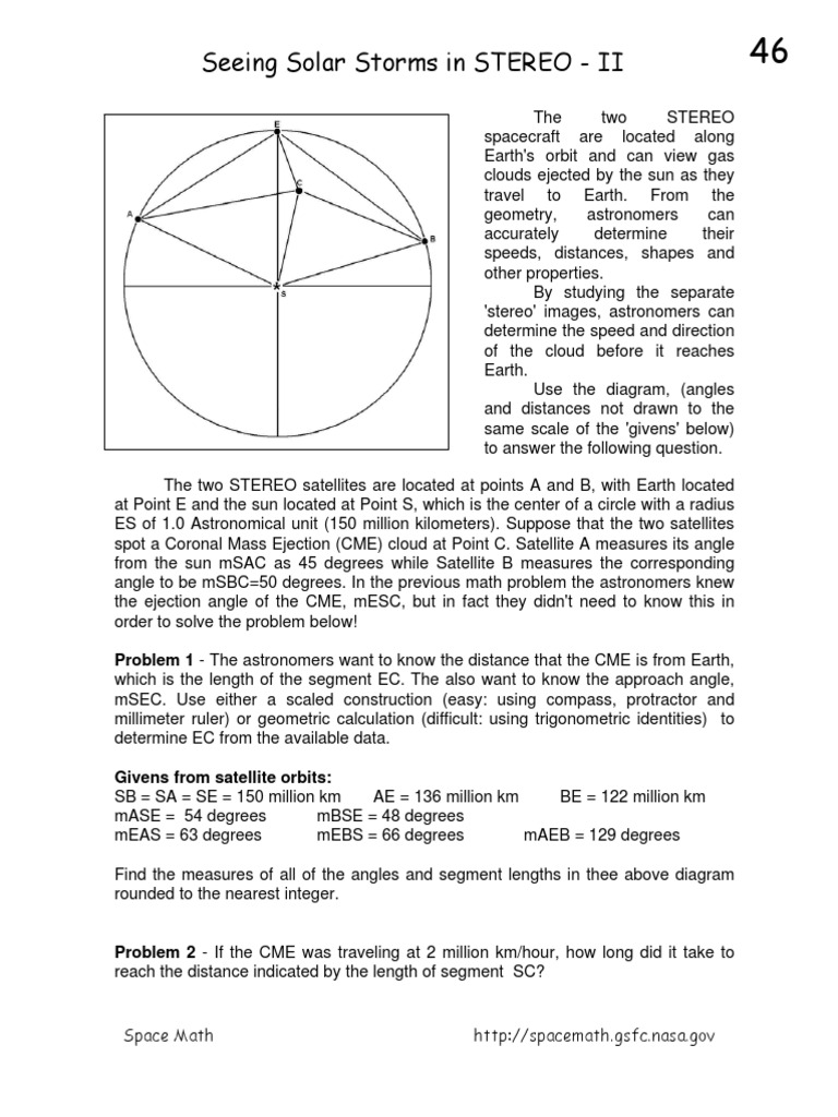 Seeing Solar Storms in STEREO - II: Problem 1 - The Astronomers Want To ...