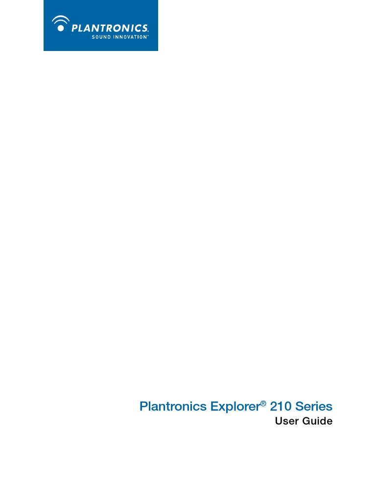 Plantronics Explorer 210 Series: User Guide | PDF | Battery Charger ...