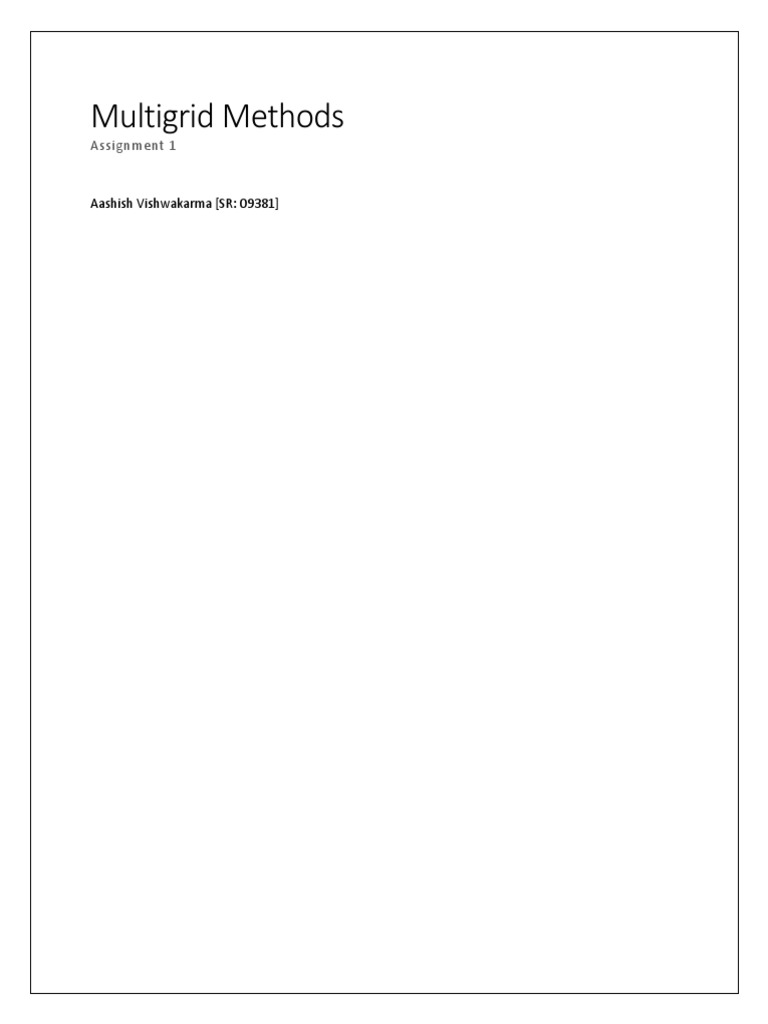 Multigrid Methods Assignment 1 Pdf Eigenvalues And Eigenvectors Matrix Mathematics 2492
