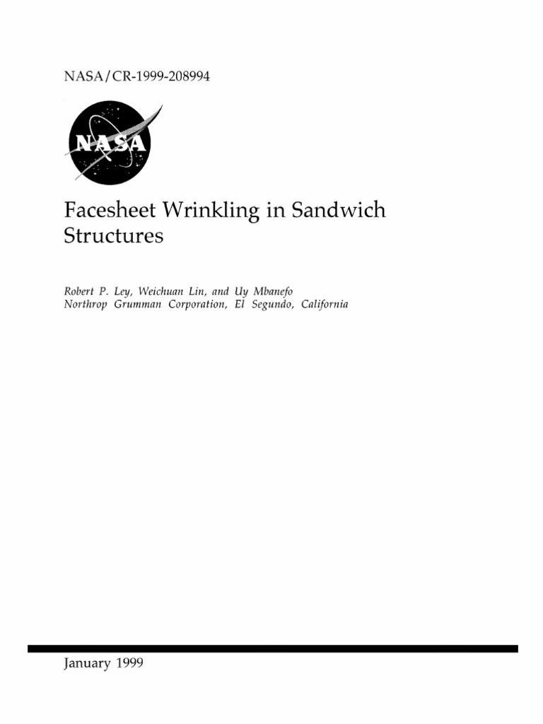 Face Sheet Wrinkling NASA | PDF | Buckling | Stress (Mechanics)