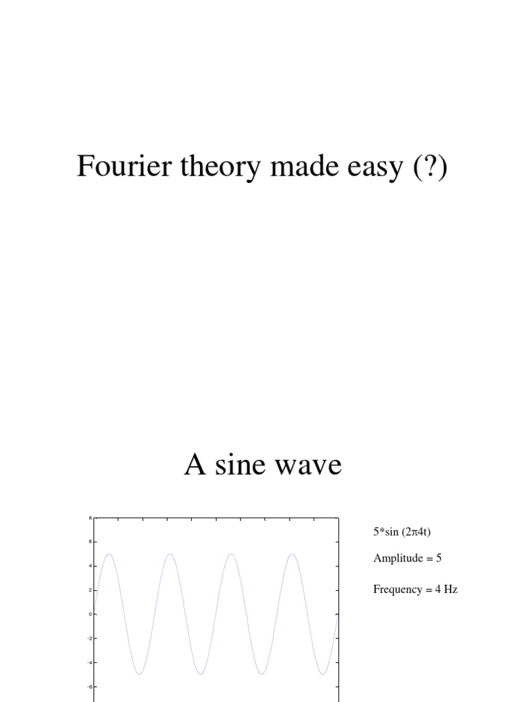 Fourier Theory Made Easy (?) | PDF | Sampling (Signal Processing ...