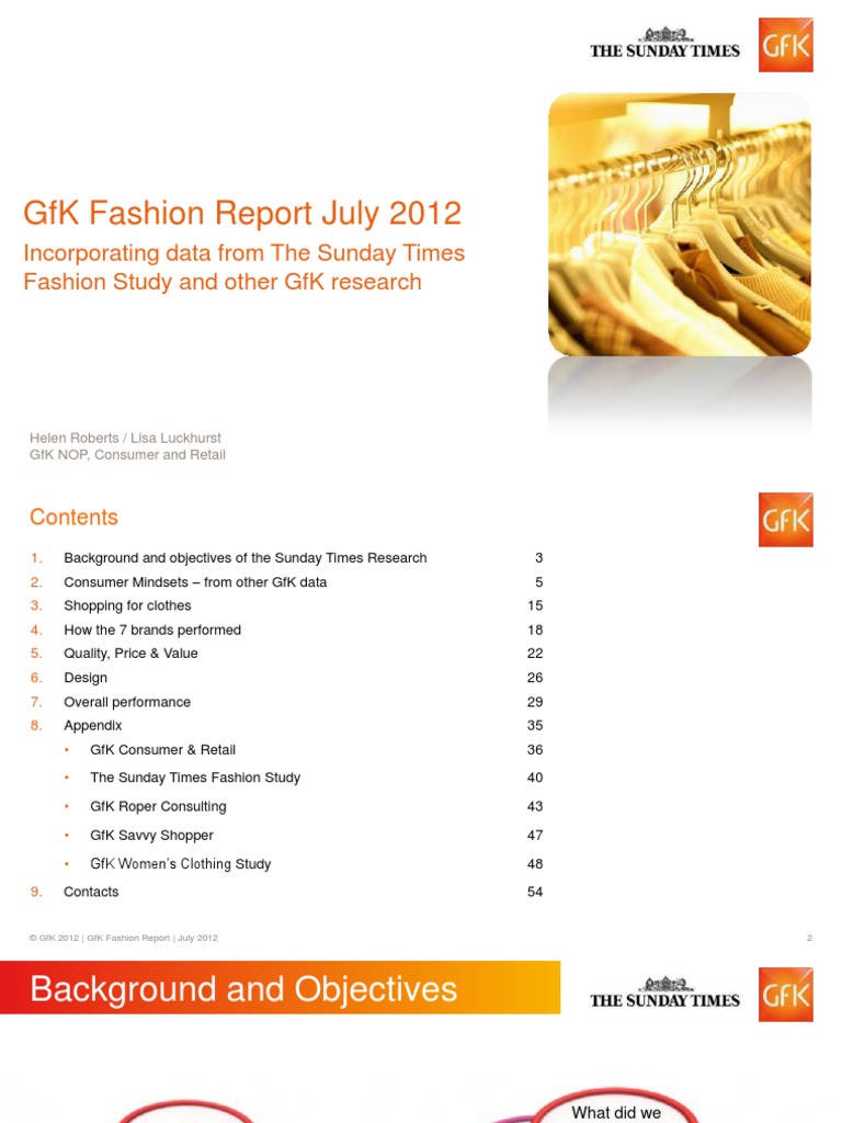 GFK Fashion Report July 2012: Incorporating Data From The Sunday Times ...