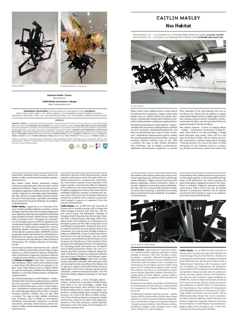 Caitlin Masley Neo Habitat | PDF | Art Museum | Museum