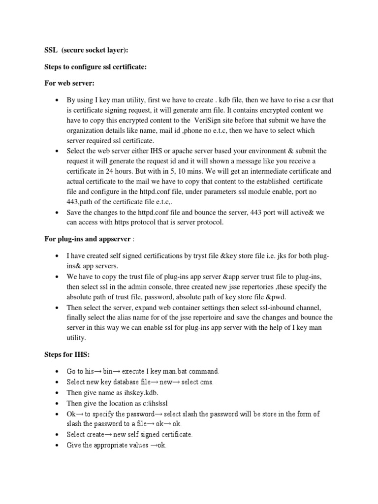 Ssl Secure Socket Layer Steps To Configure Ssl Certificate For Web