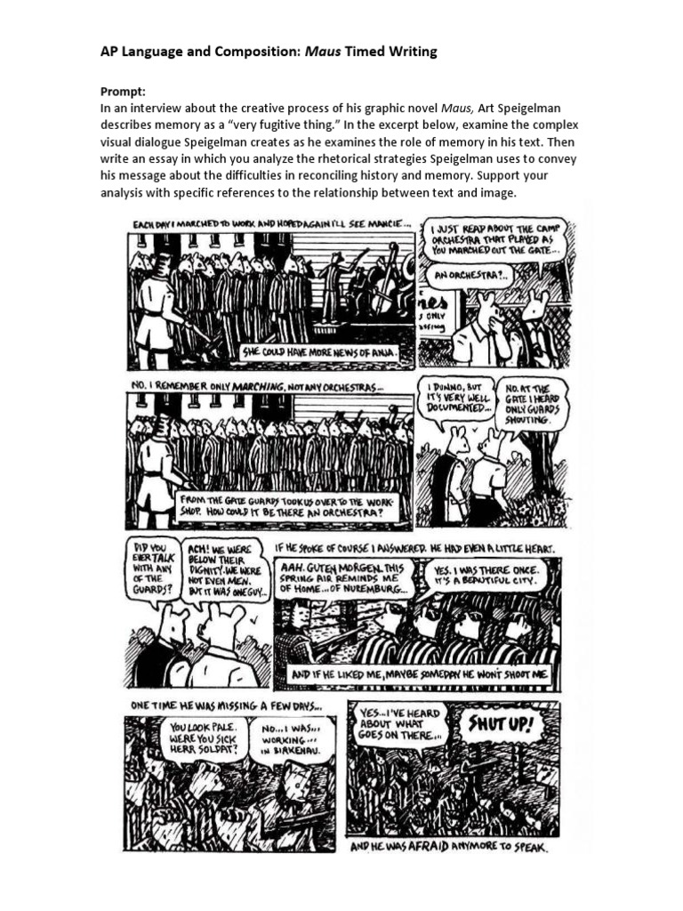 Maus Rhetorical Analysis Timed Writing | PDF | General Fiction