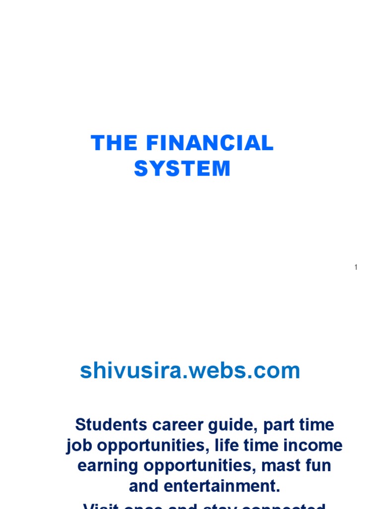 Financial System | PDF | Financial Markets | Securities (Finance)