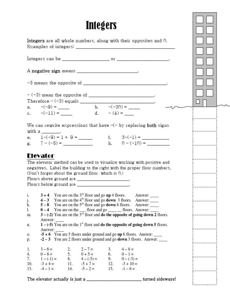 Integers: Elevator | PDF