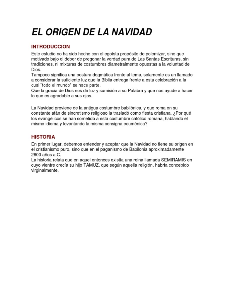 El Origen De La Navidad Pdf Pdf Papá Noel Navidad