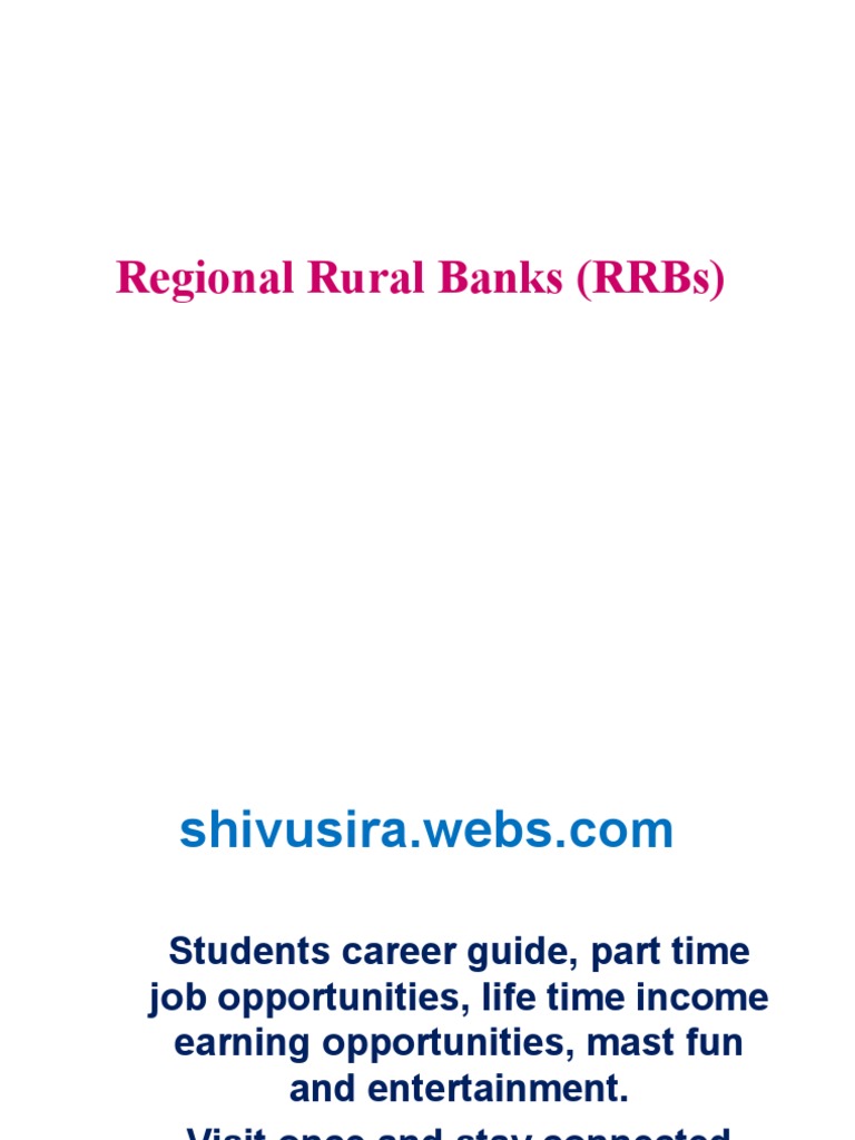 Overview of Regional Rural Banks in India | PDF | Reserve Bank Of India ...