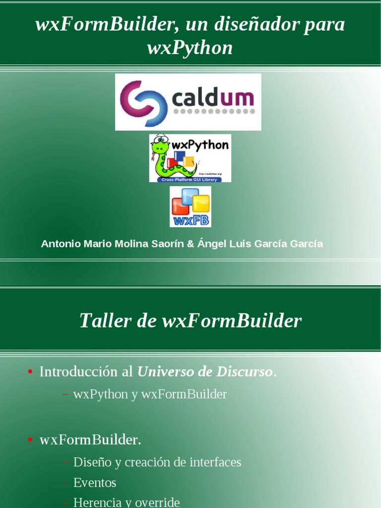 Taller wxFormBuilder y wxPython | PDF | Contenido libre | Herramientas de programación