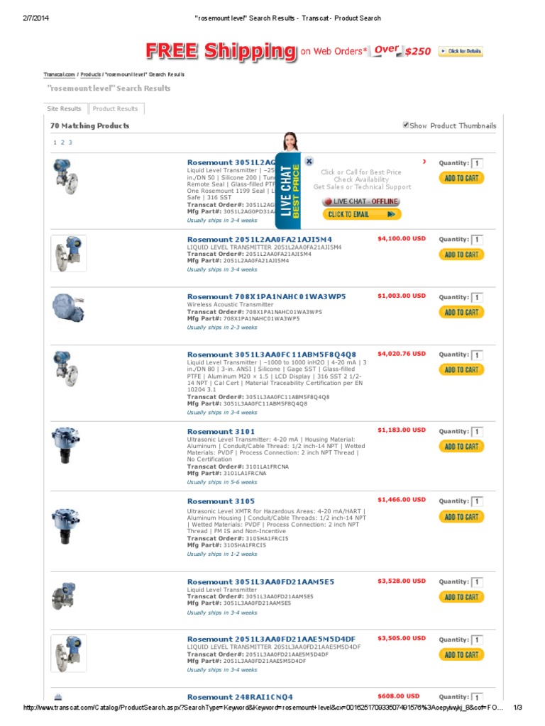 Rosemount Level Switch - Transcat - Product Search | PDF | Pipe (Fluid ...