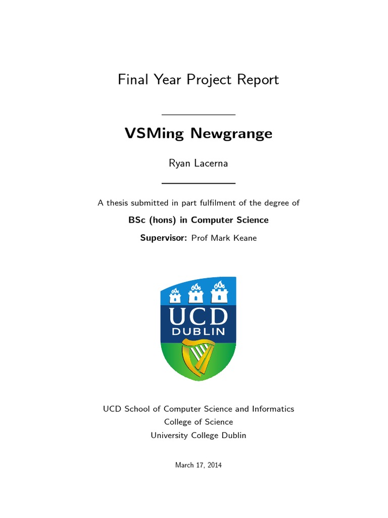 UCD Computer Science Final Year Project Report | PDF | Cluster Analysis ...