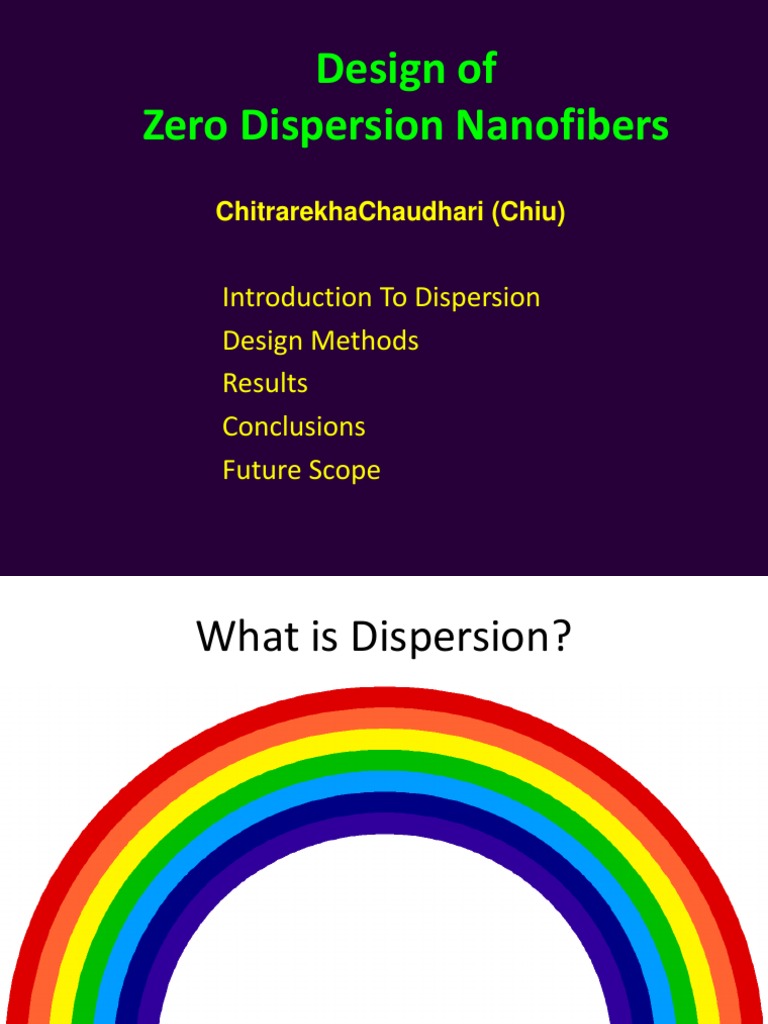 Design of Zero Dispersion Nanofibers: Introduction To Dispersion Design ...