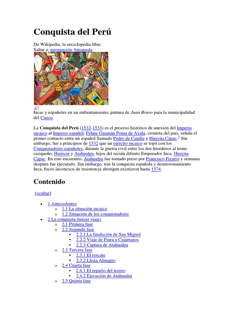 La Conquista Del Peru | PDF | Francisco Pizarro | Imperio Inca