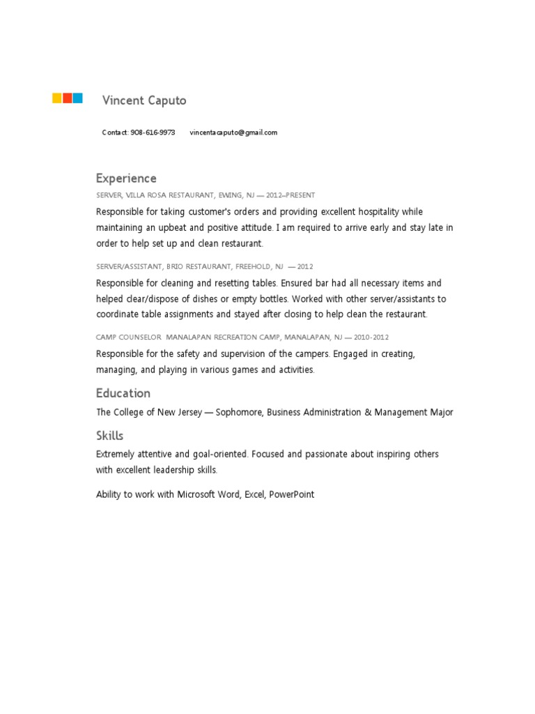 Resume - Vincent Caputo | PDF