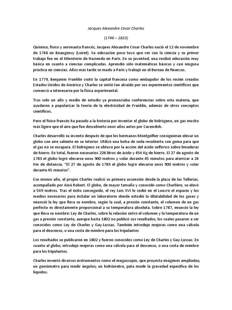 Jacques Alexandre Cesar Charles | PDF | Gases | Física Aplicada e ...