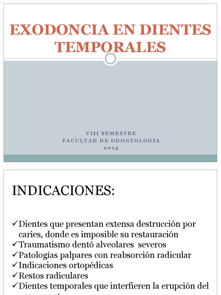 Exodoncia en Dientes Temporales | PDF