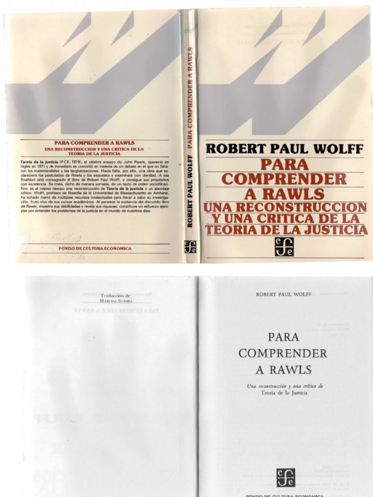Wolff, Robert Paul - para Comprender A Rawls. Una Reconstruccion y Una ...