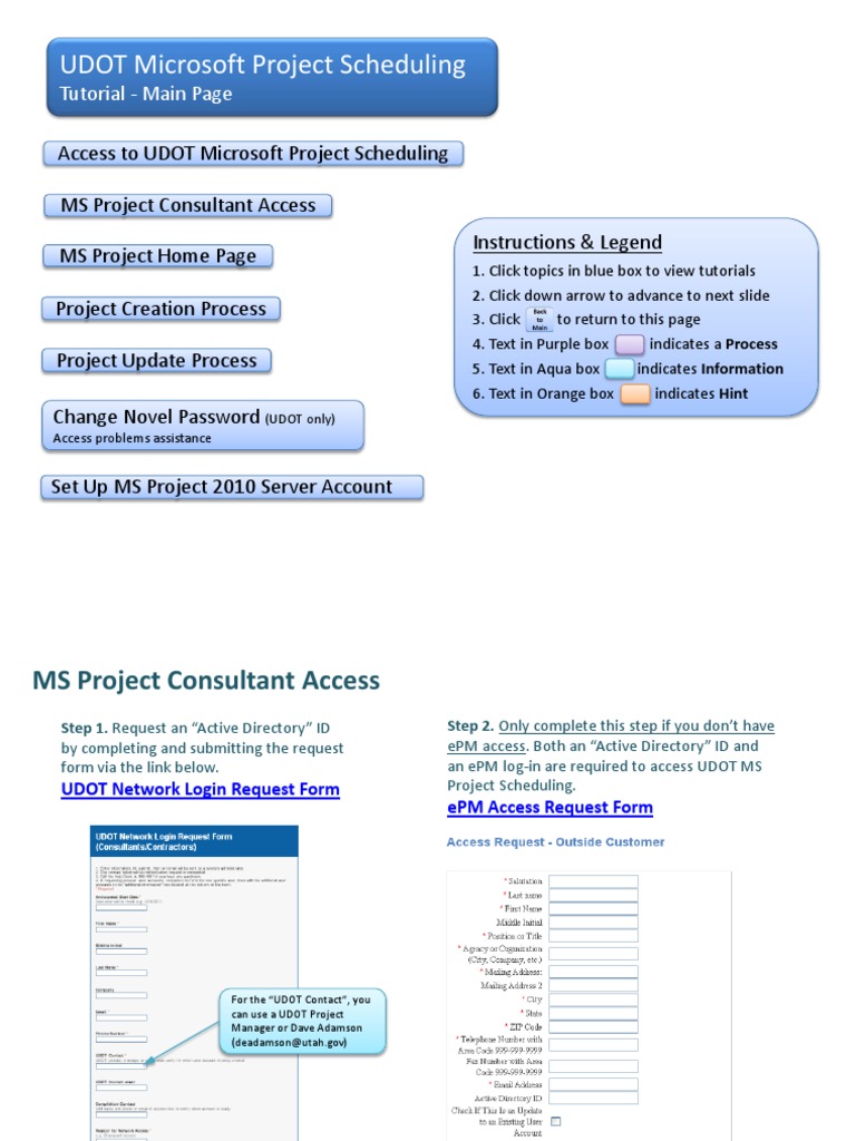 UDOT MS Project User Guide | PDF | Password | Web Application
