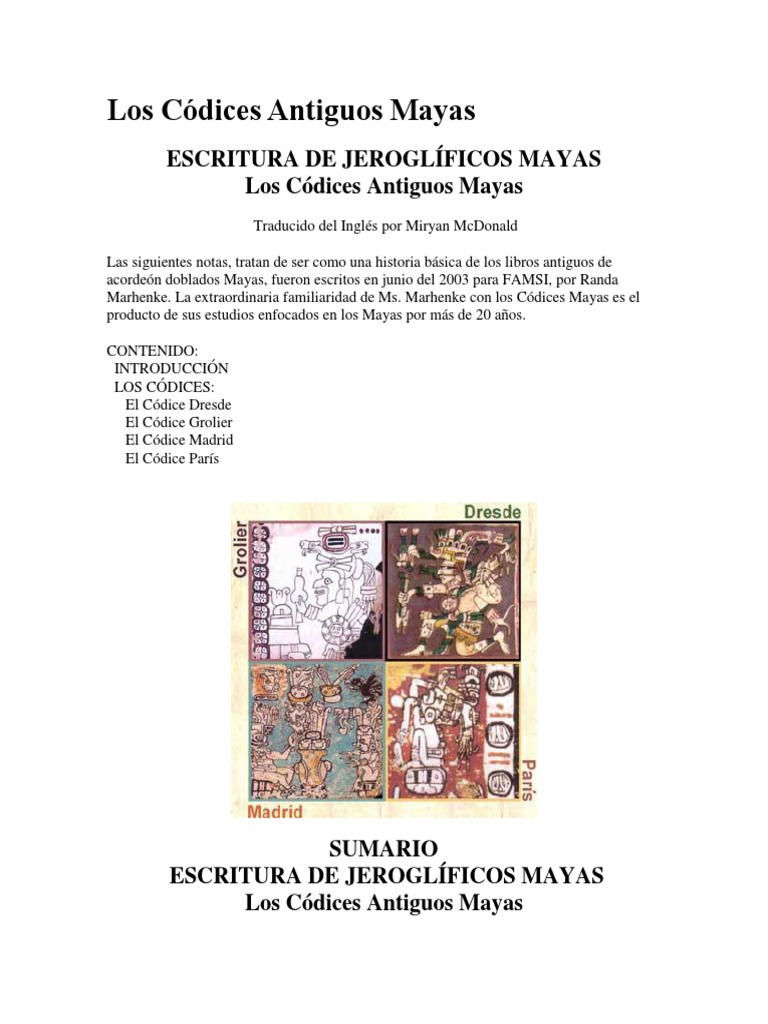 Los Códices Antiguos Mayas | PDF | Códice | Península de Yucatán