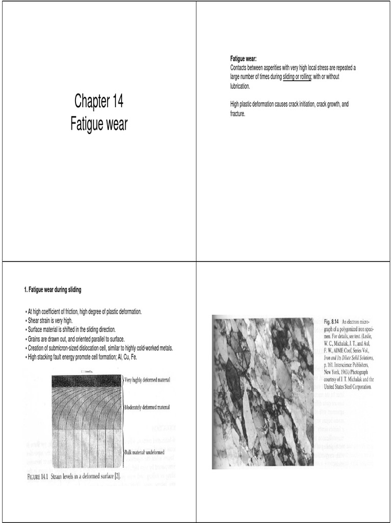 Tribology, Fatigue Wear | PDF | Wear | Fracture