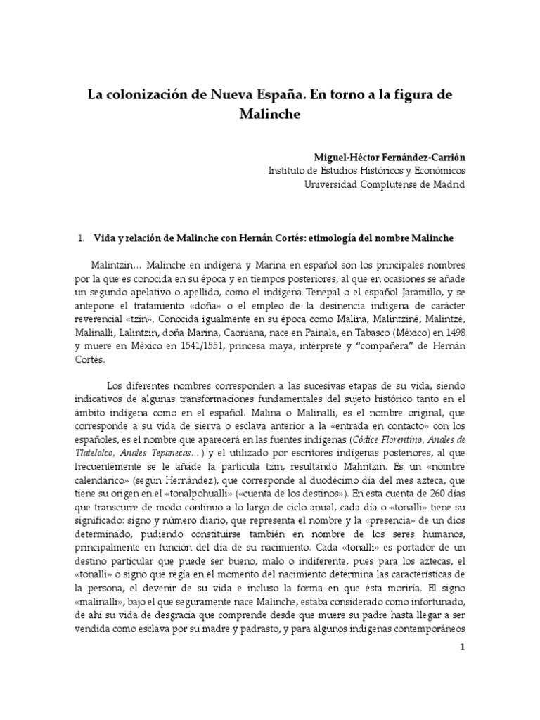 La figura de Malinche en la conquista | PDF | Hernán Cortés | Nueva españa