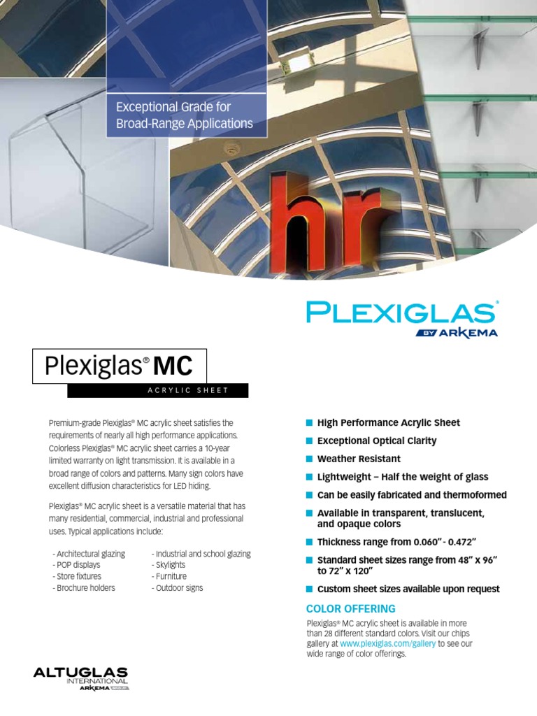 Plexiglas MC | PDF | Poly(Methyl Methacrylate) | Strength Of Materials