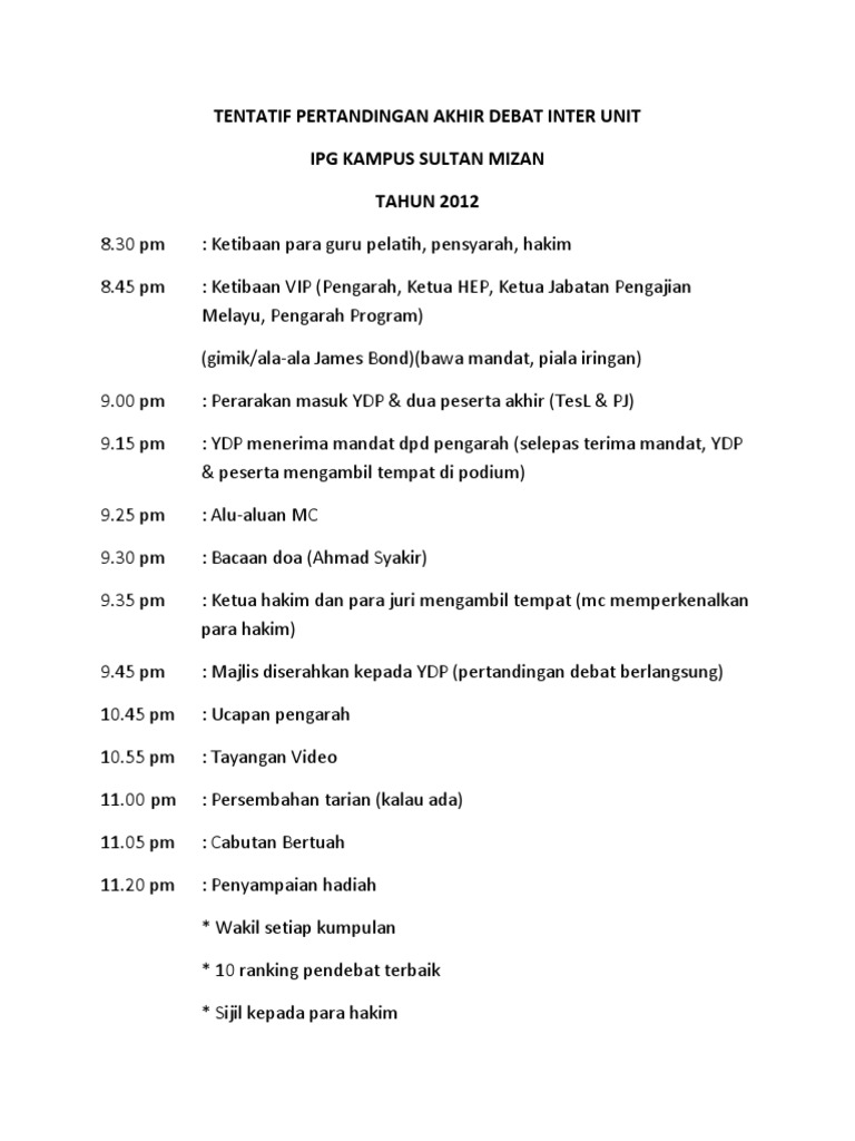 Tentatif Program | PDF