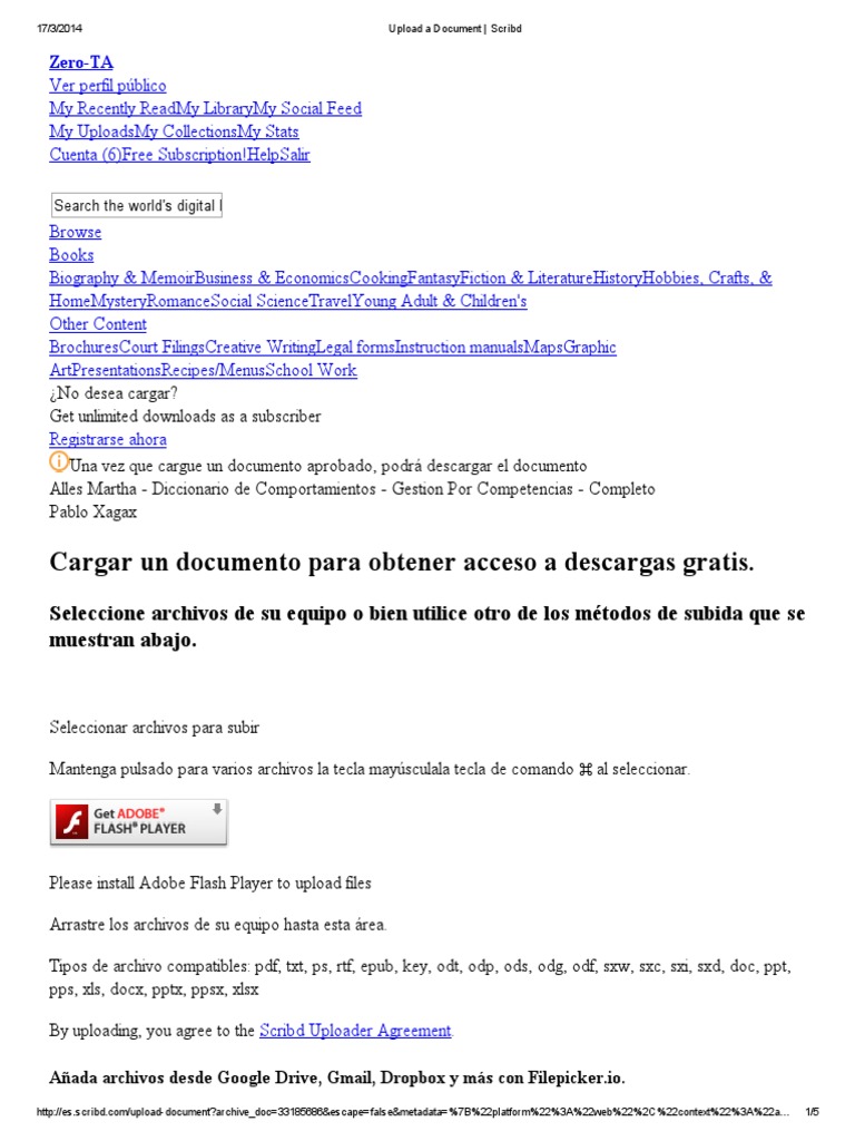 Como Subir Un Documento A Scrib | PDF | Scribd | Posicionamiento en buscadores