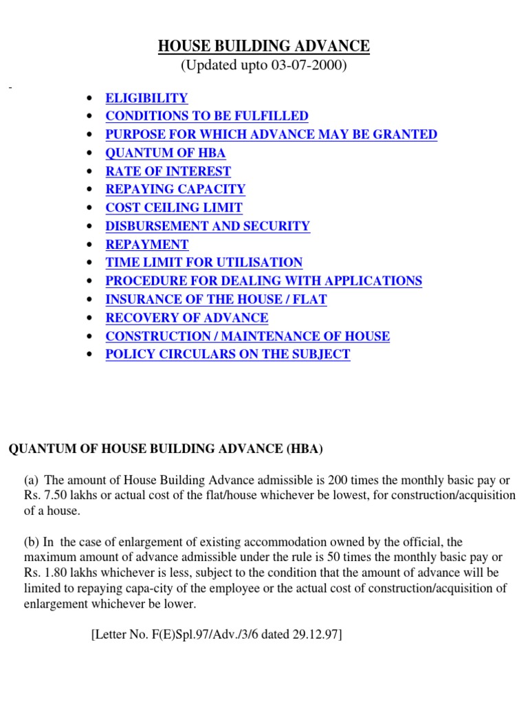 HBA Rules | PDF | Mortgage Loan | Loans