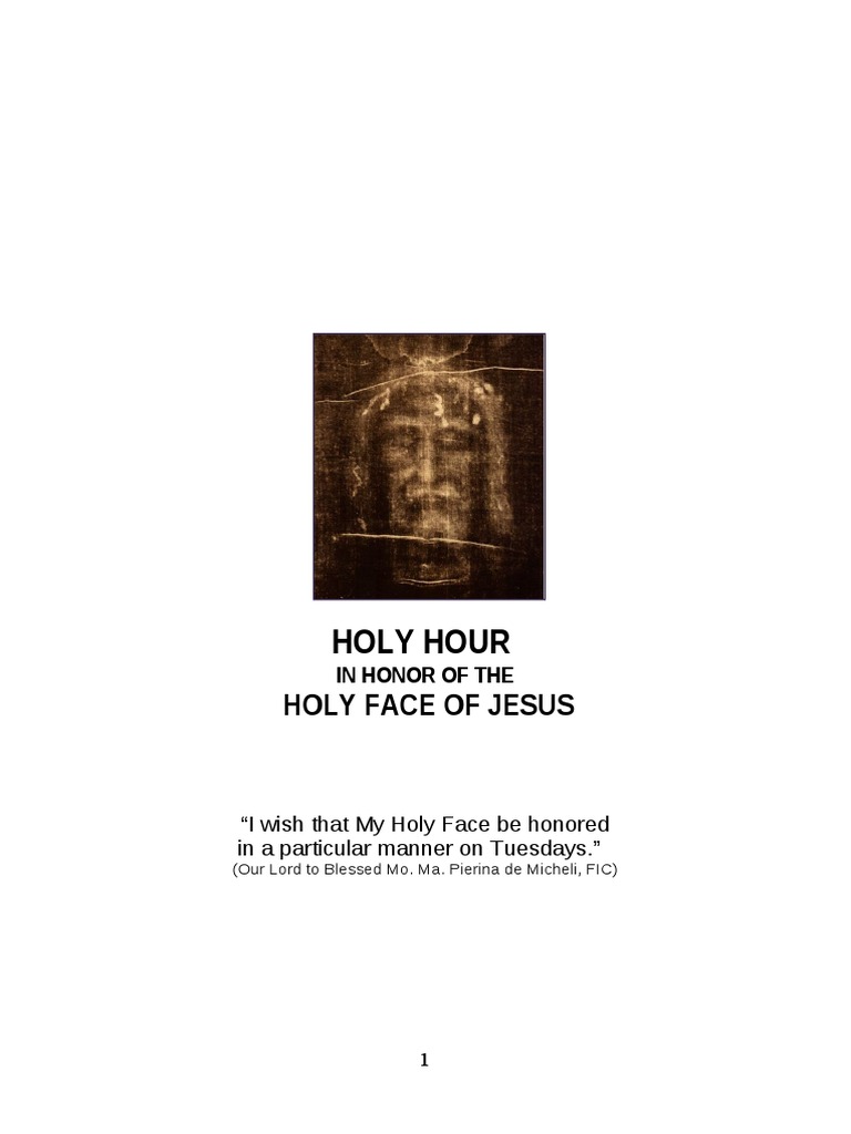 Holy Hour in Honor of The Holy Face of Jesus | PDF