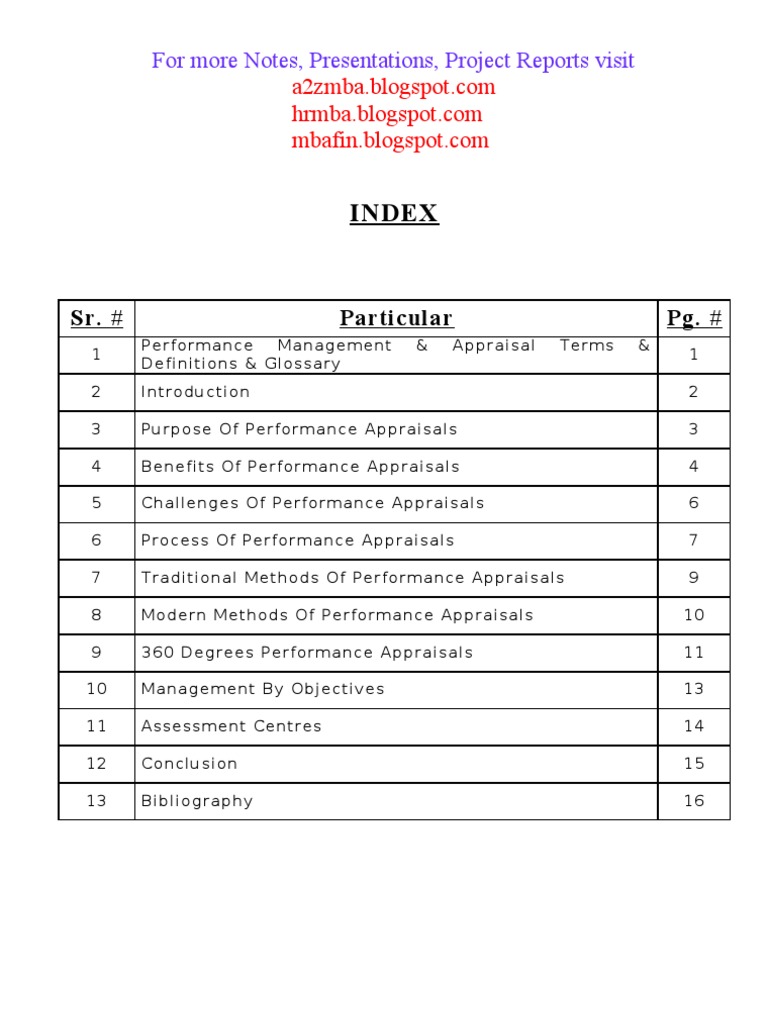 Performance Management & Appraisals Project Report | PDF | Performance ...