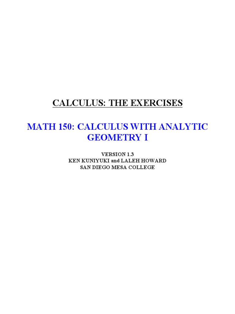 Calculus Exercises With Solutions | PDF | Derivative | Asymptote