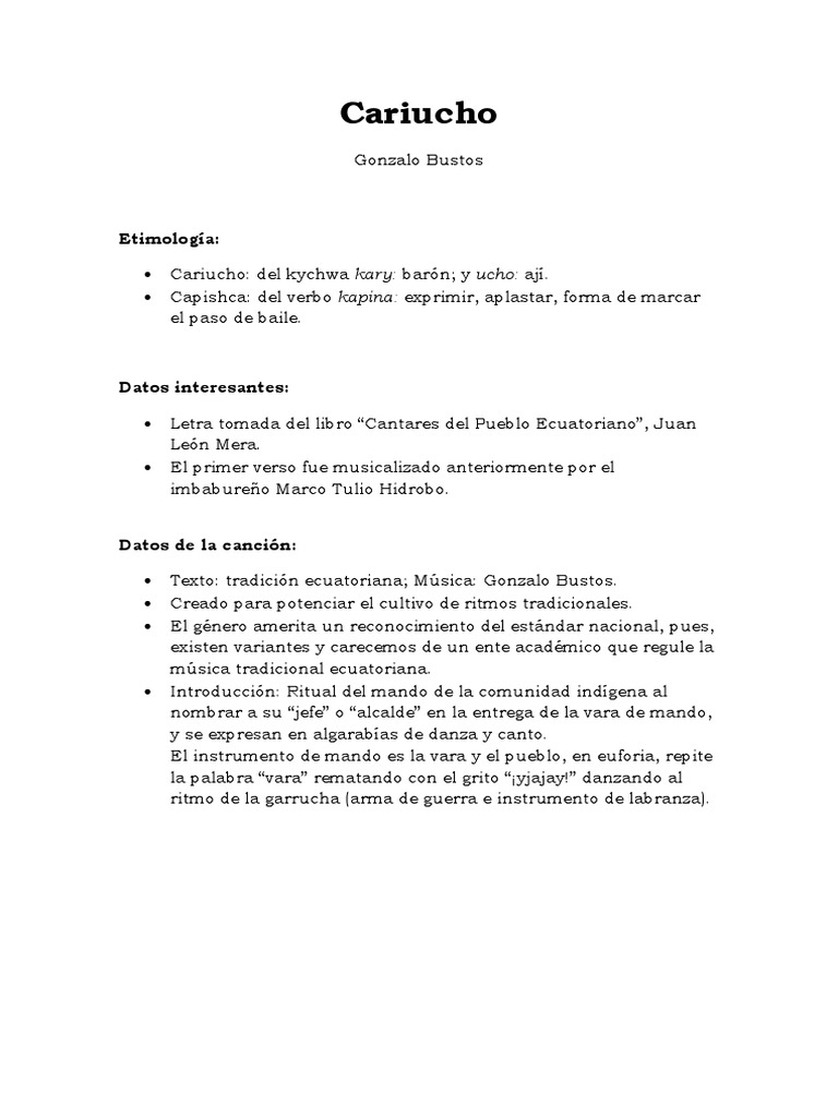 Cariucho | PDF