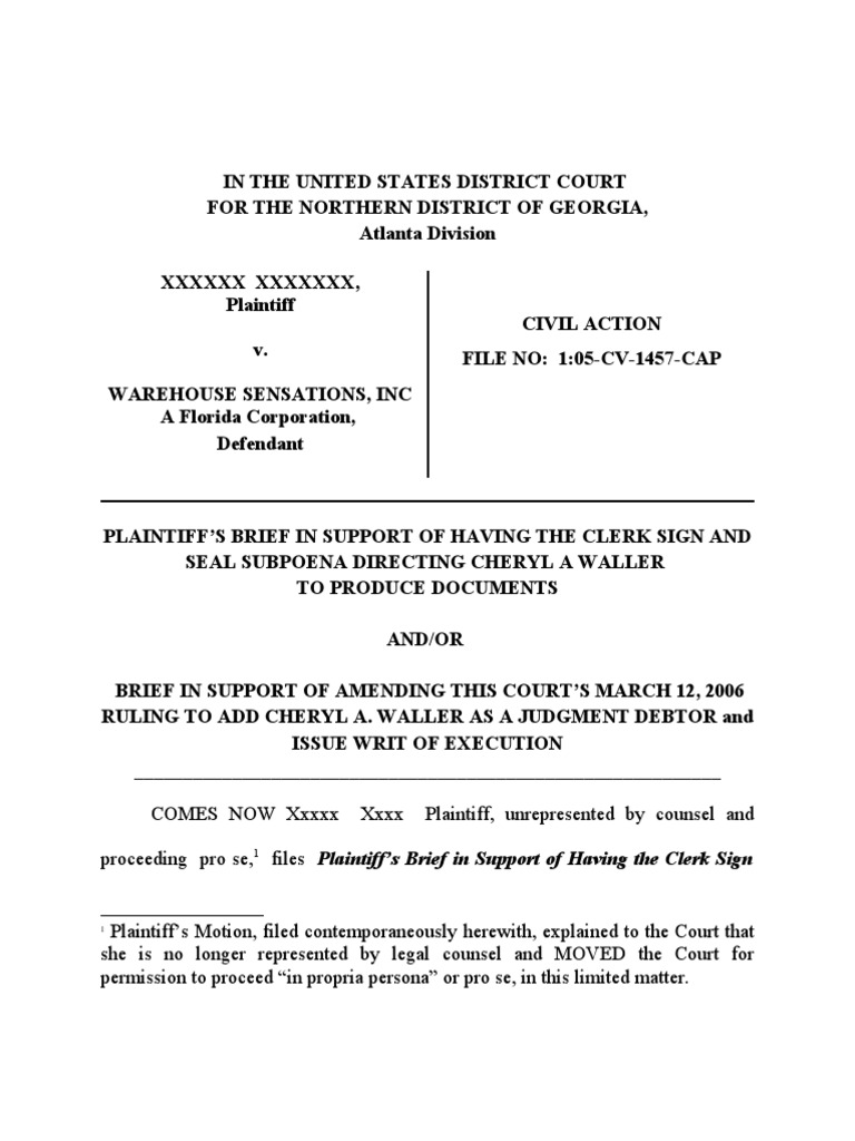 Brief in Support of Motion To Amend Judgment | PDF | Piercing The ...