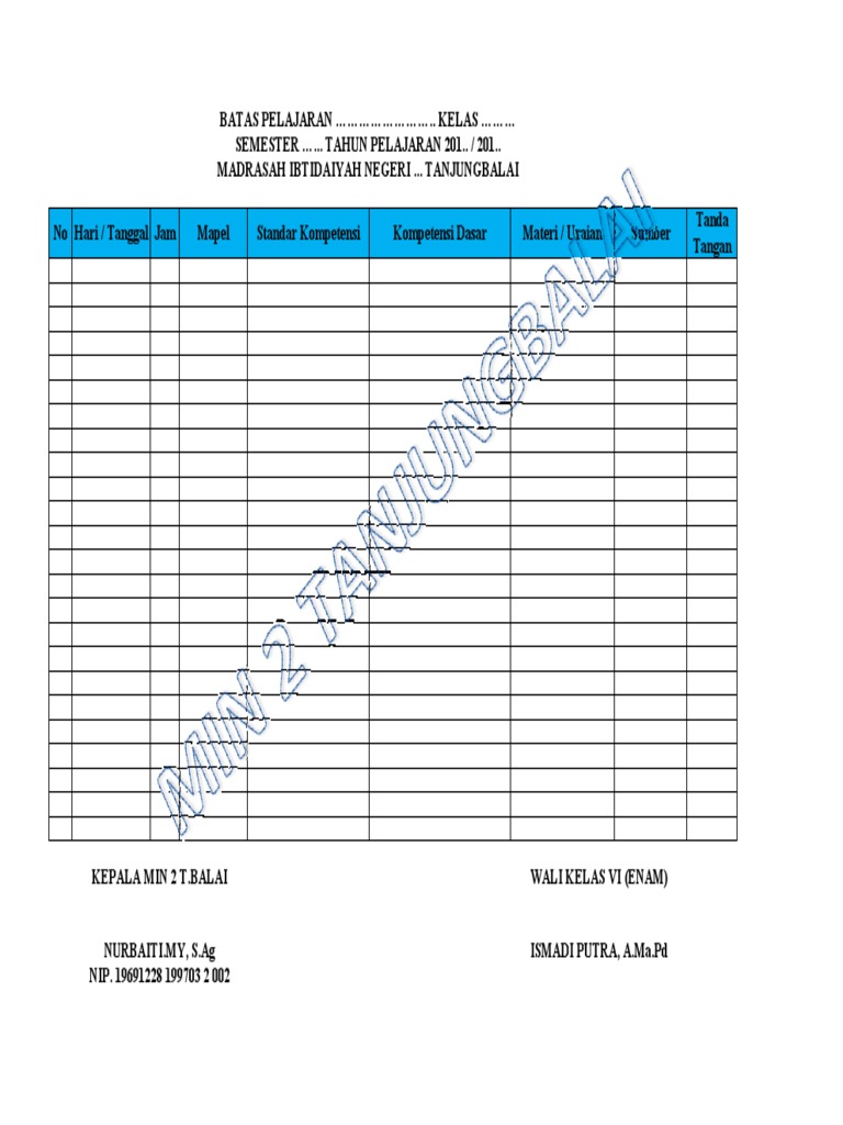 Format Batas Pelajaran | PDF